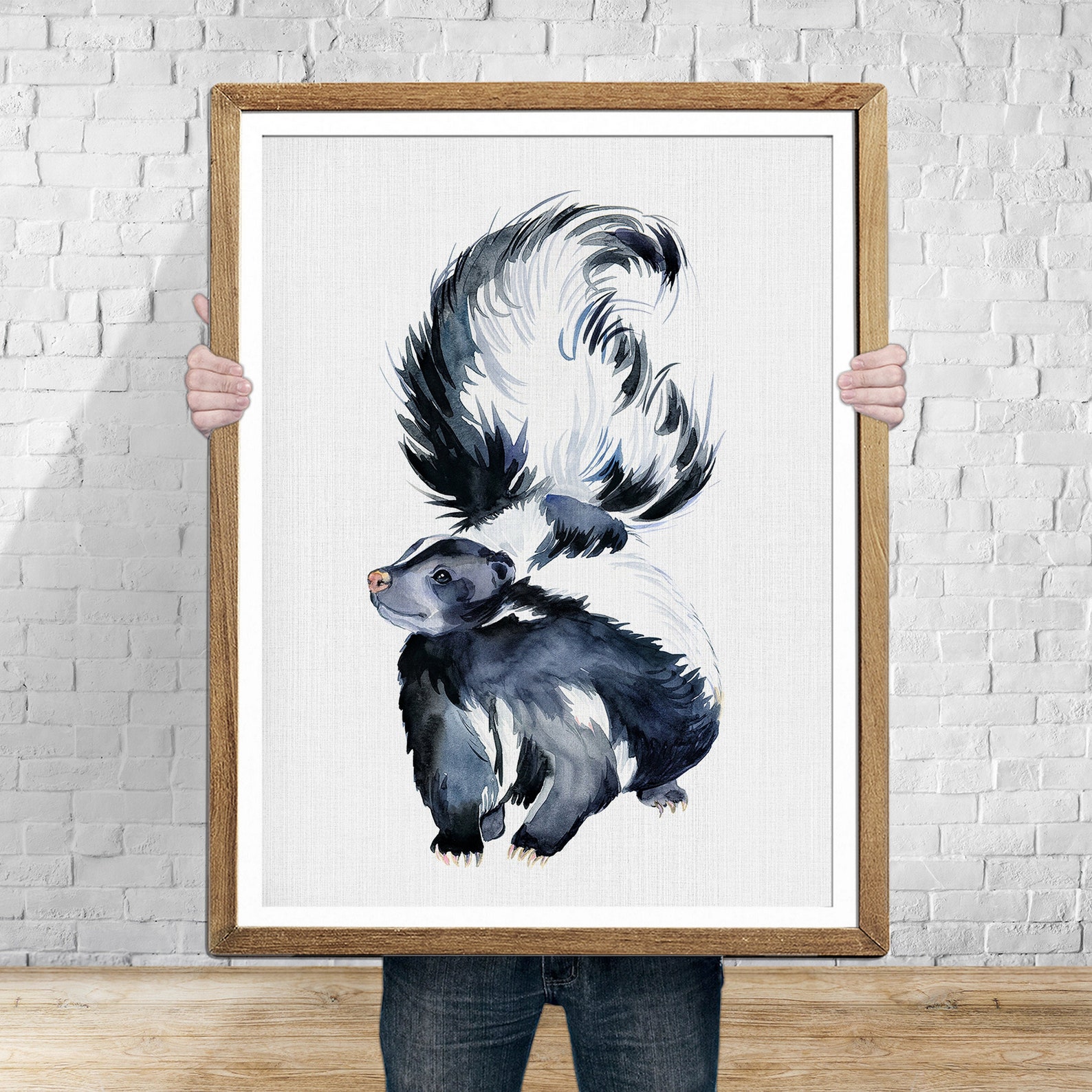 Skunk Art Print Skunk Watercolor Print Skunk Wall Art | Etsy