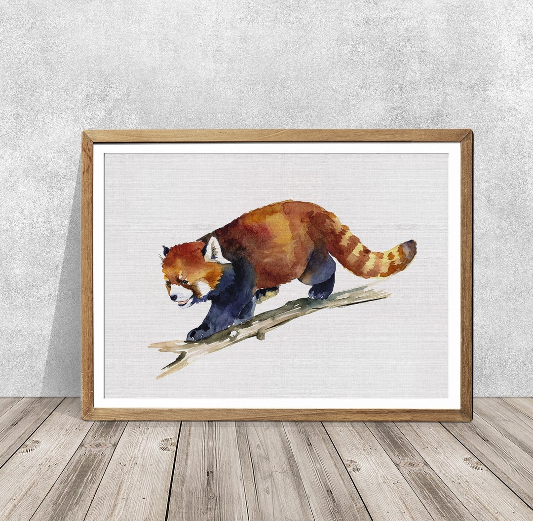 Panda Gift, Red Panda Print, Nursery Wall Art, Nursery Decor, Red Panda ...