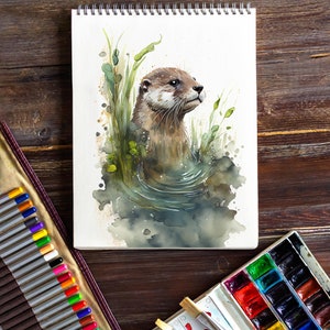 Otter Print, Watercolor Art, Otter Animal, Otter Home Decor, Nursery ...