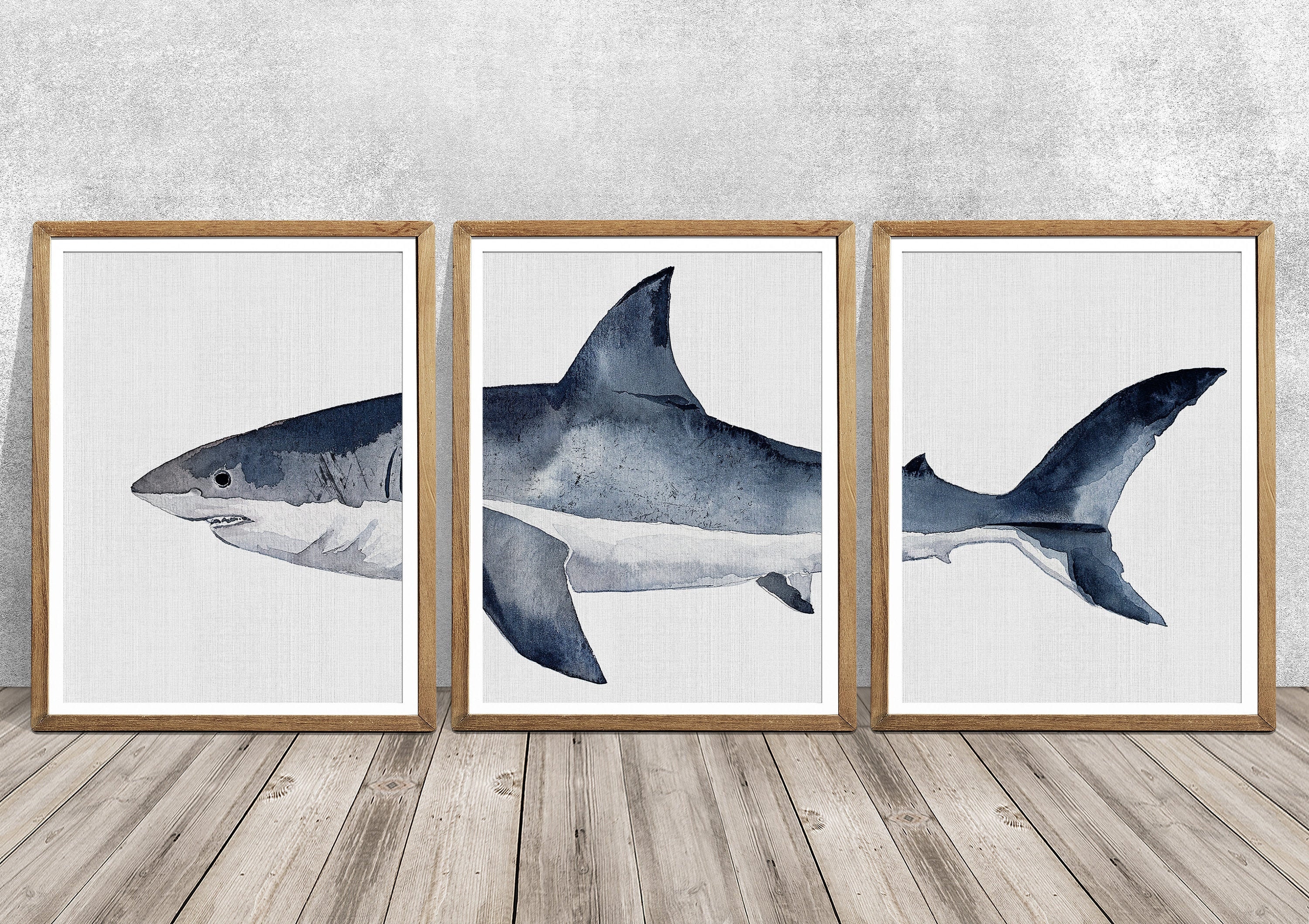 Shark Print, Shark Art, Great White Shark, Shark Poster, Shark Art ...