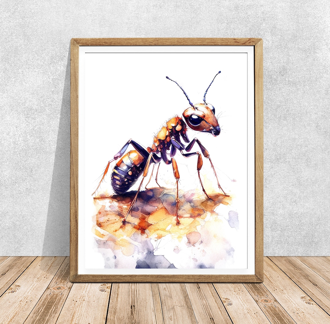 Ant Print, Watercolor Ant, Ant Art, Watercolor Ant, Watercolor Print ...