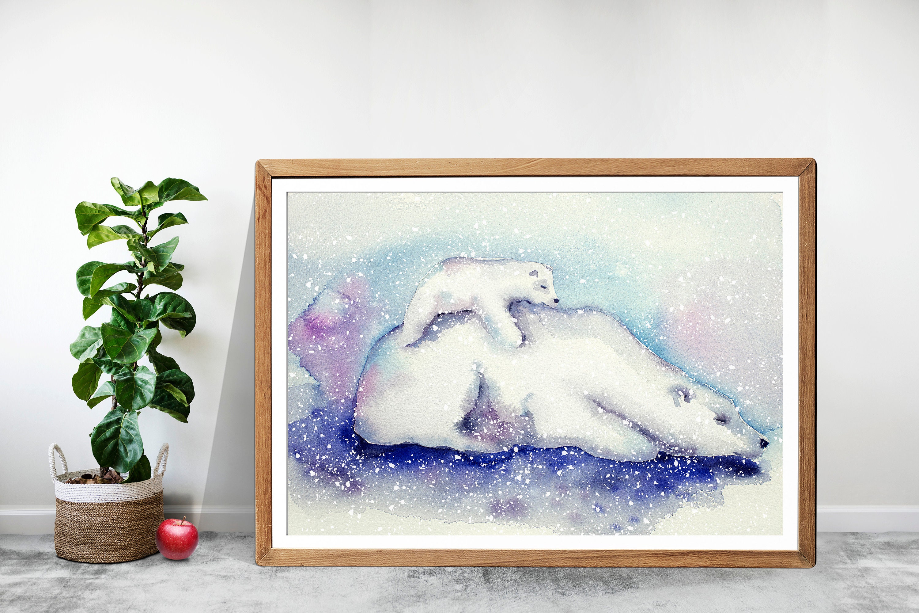 Polar Bear Print Polar Bear Kids Art Print of Mother and - Etsy