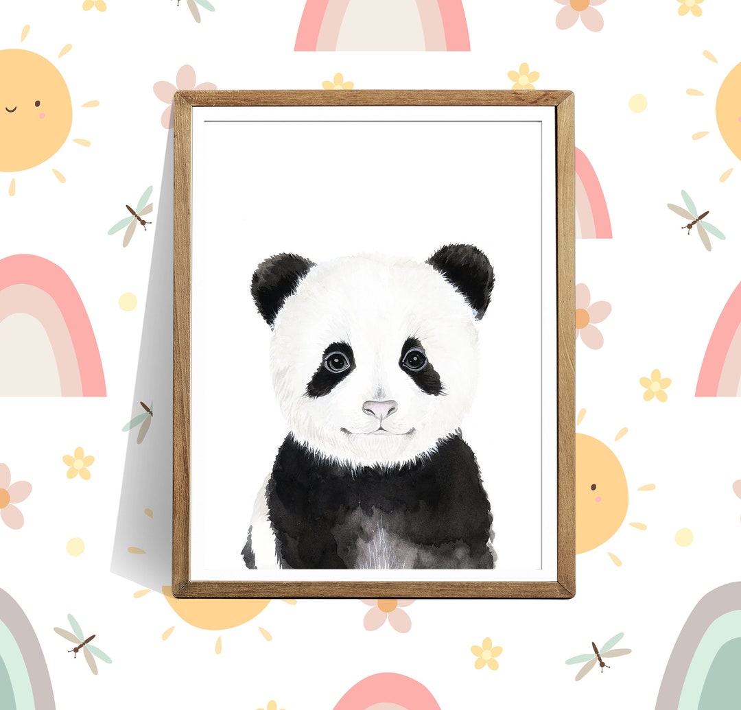 Panda Print Baby Panda Print Panda Nursery Print Modern - Etsy