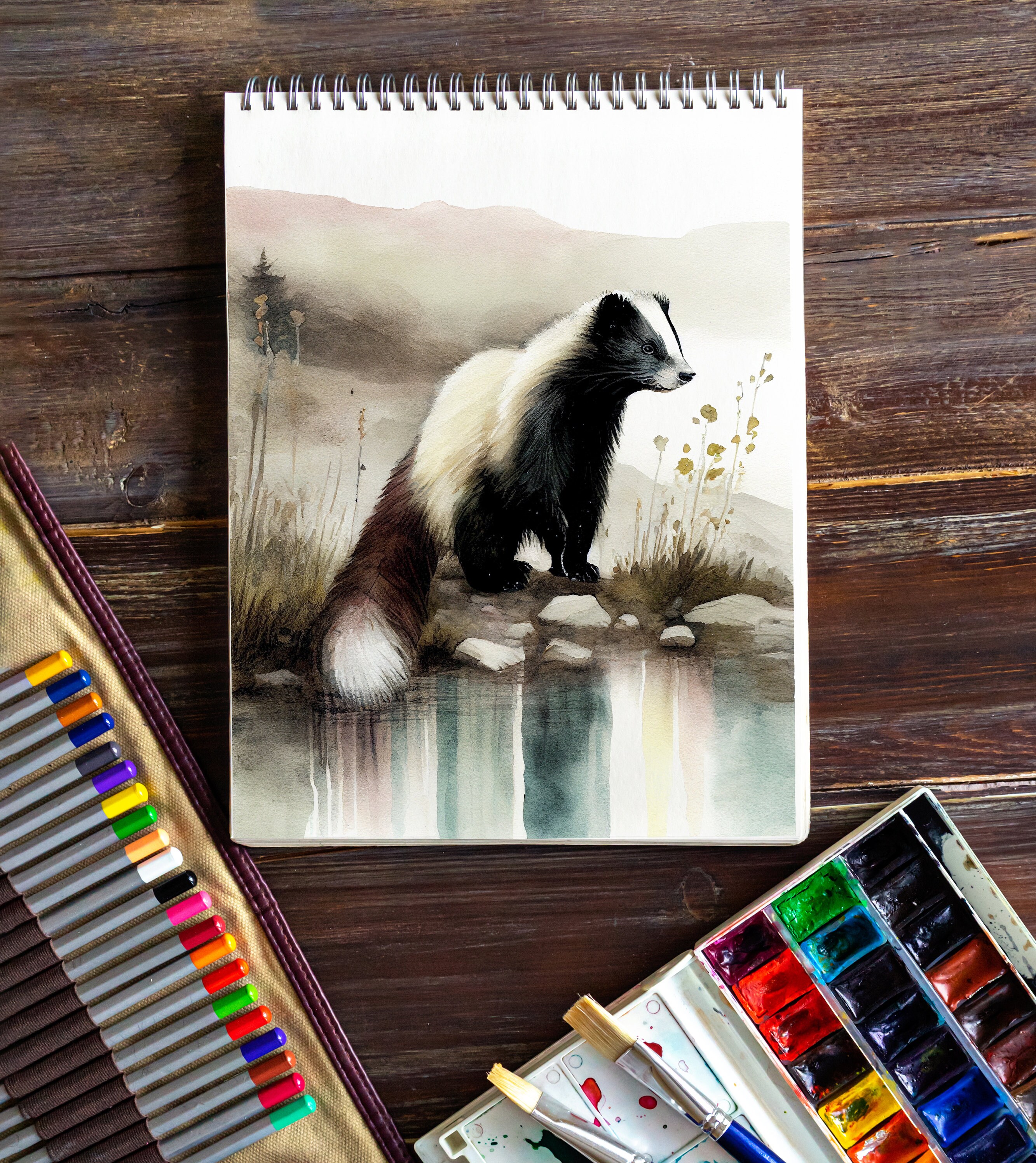Skunk Art Print Skunk Watercolor Print Skunk Wall Art - Etsy