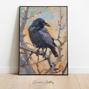 RAVEN, Raven Art Print, Hand Drawn Raven Art , Black Raven Print ...