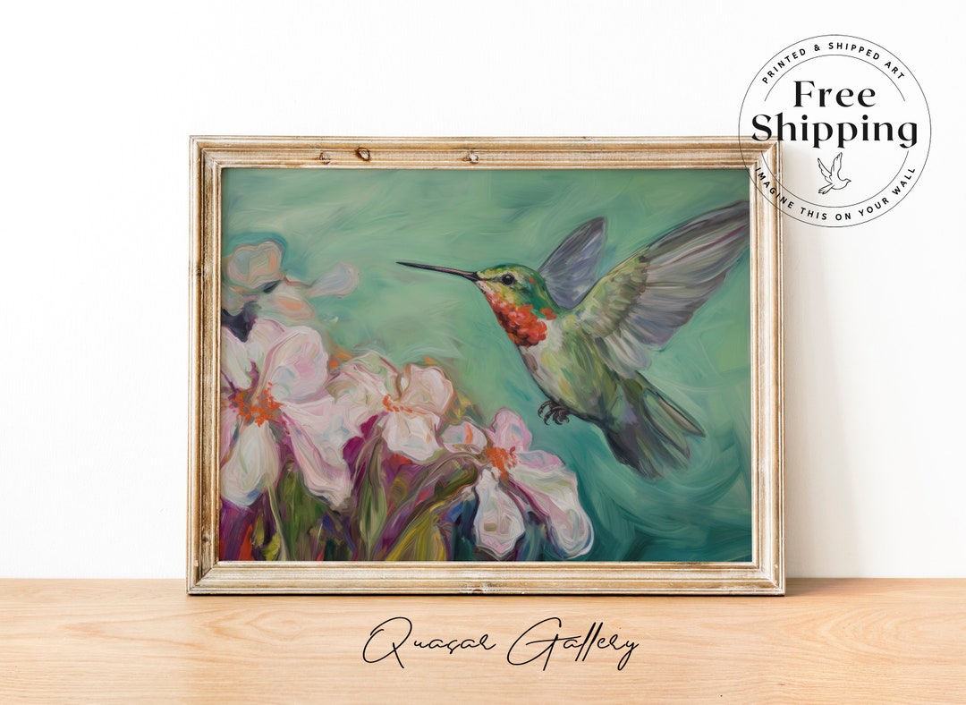 Canvas Hummingbird Art Watercolor Hummingbird Hummingbird Wall Art Bird ...