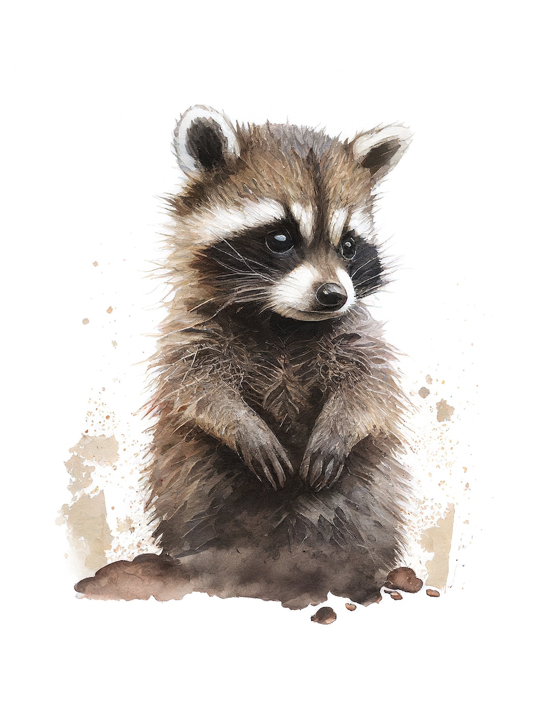 RACCOON Watercolor Raccoon Art Nursery Raccoon Raccoon Print Woodland ...