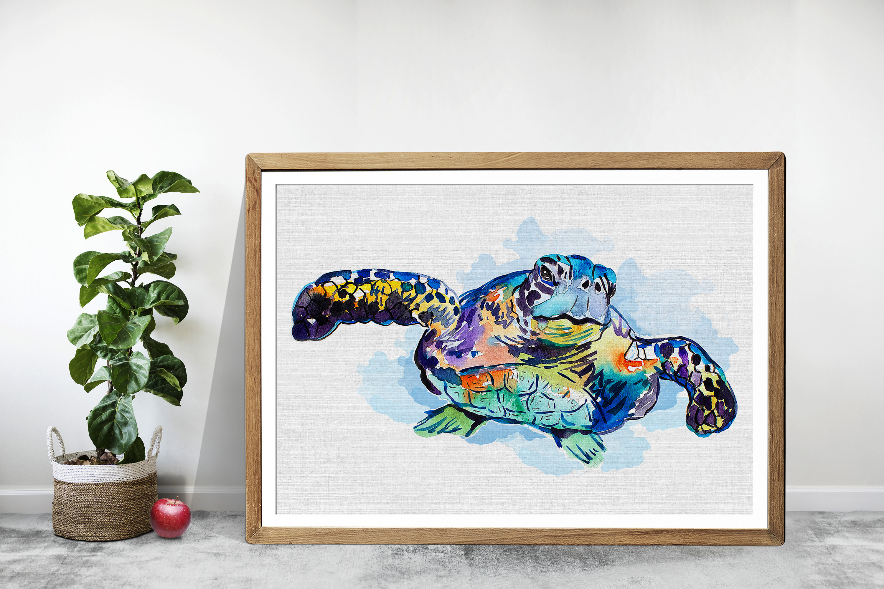 Turtle Wall Art Sea Turtle Art Turtle Painting Kids Room | Etsy