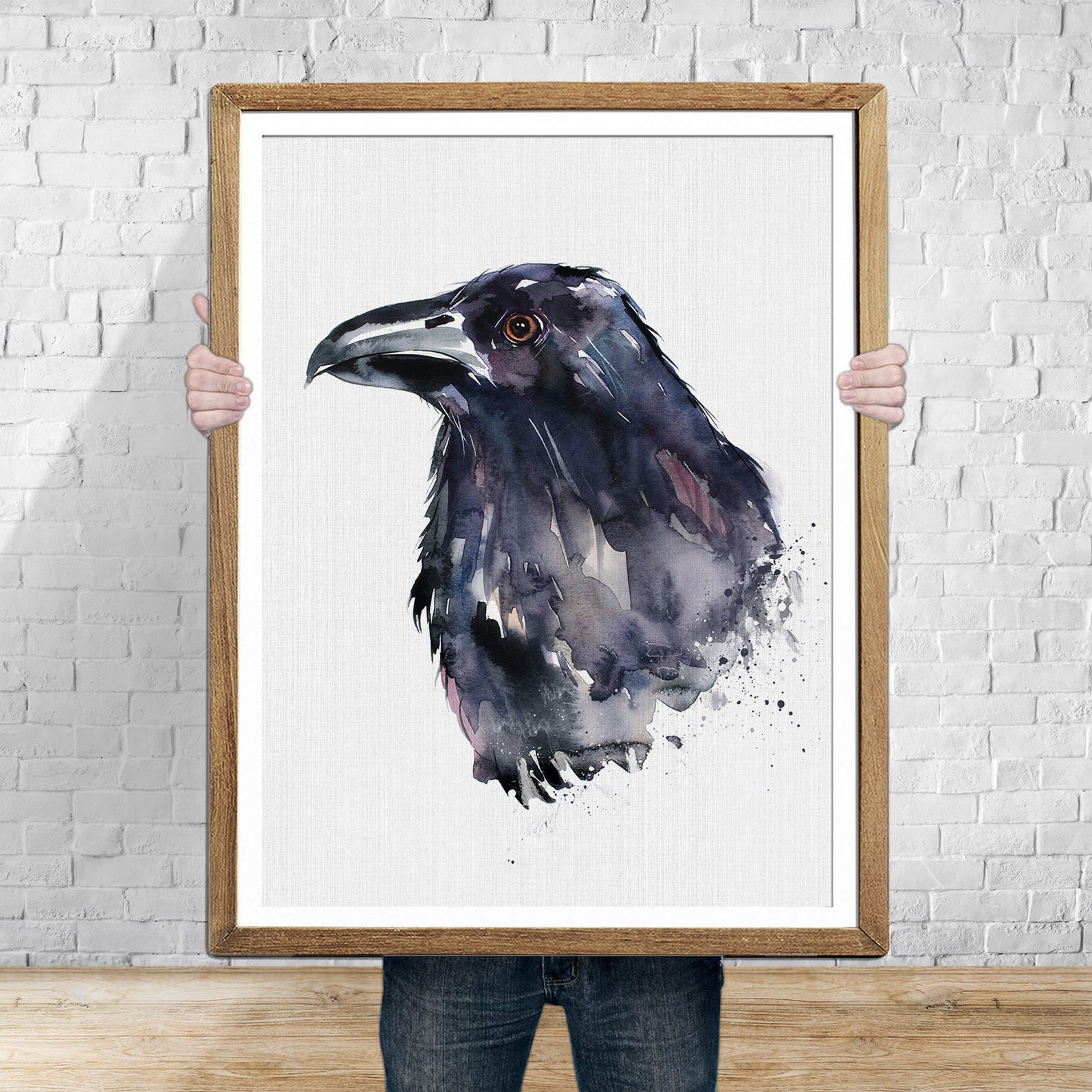 RAVEN Raven Art Print Hand Drawn Raven Print Black Raven - Etsy