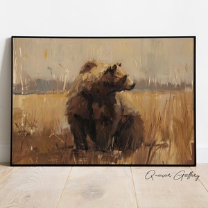 Forest Animals, Brown Bear, Bear Print, Woodland Animal Oil Painting ...