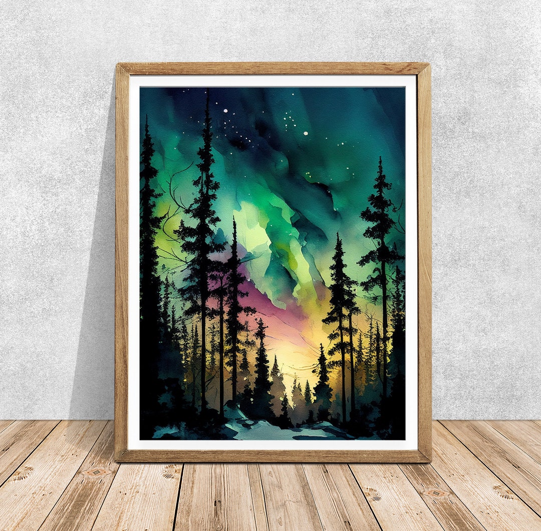 Northern Light, Northern Light Print, Scandinavian Myths, Cosmic Wall ...