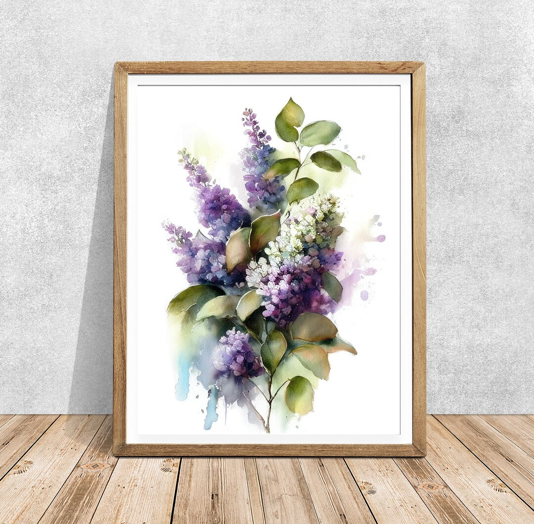 Watercolor Painting, LILAC, Flower Wall Decor, Flower Lovers Gift, Gift ...