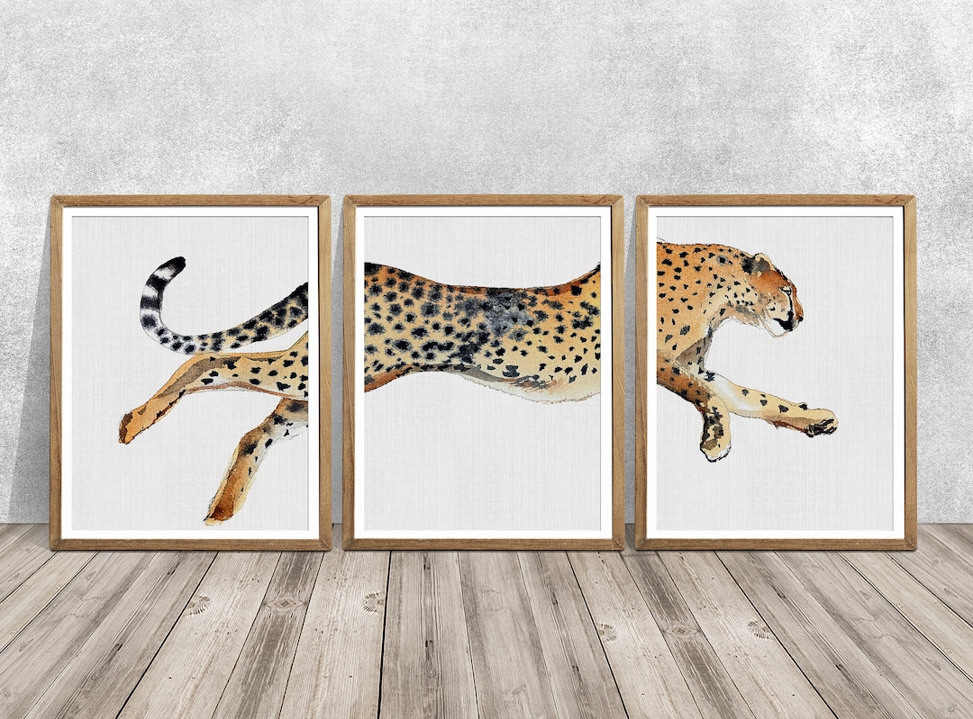 Cheetah Print SET OF 3 Cheetah Art Cheetah Wall Art Big Cat Art ...