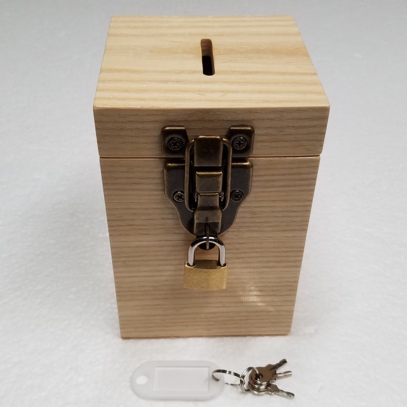 Wooden Coin Saver Bank Box Ash Wood Water Based Finish - Etsy