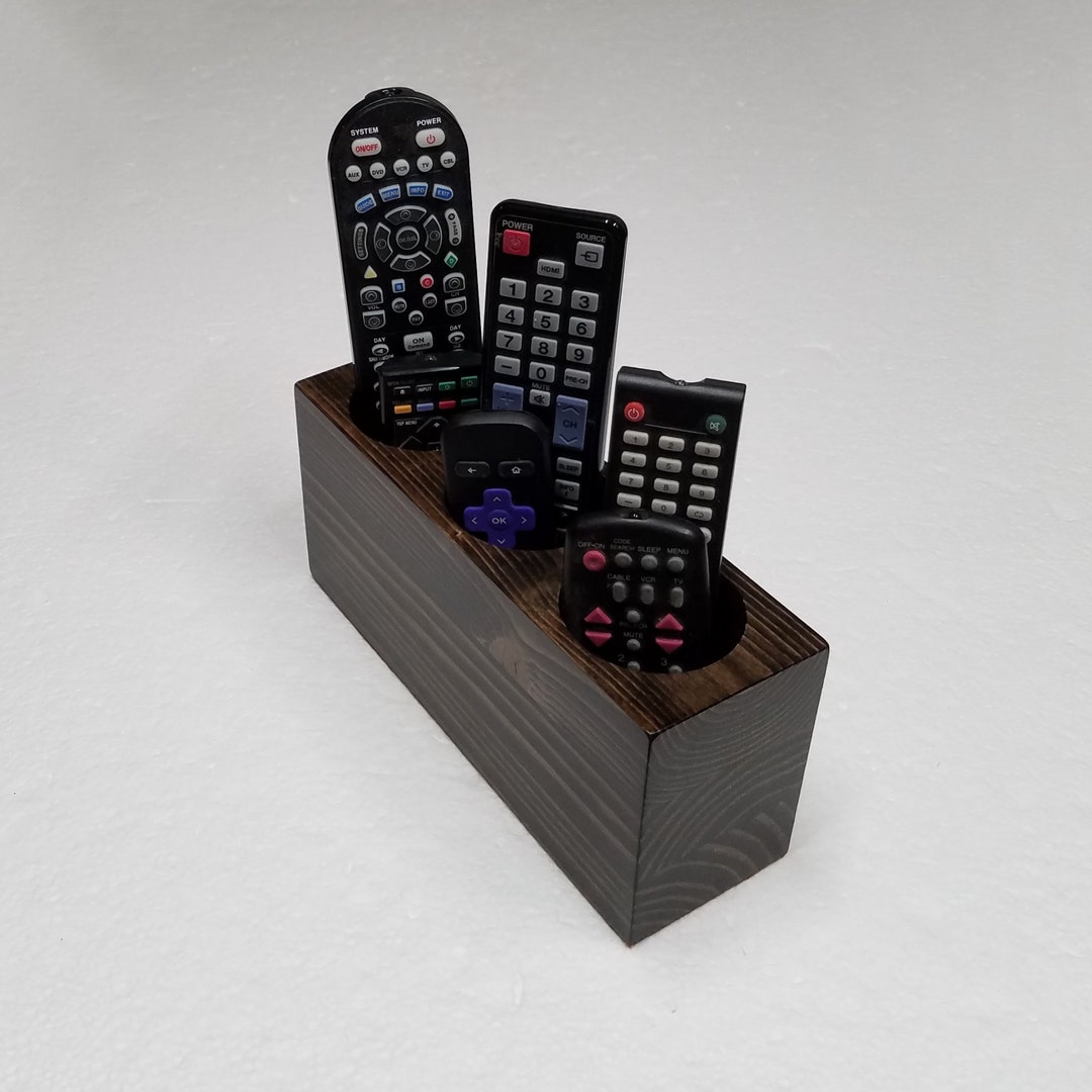 Repurposed Framing Lumber Remote Control Holder, Three 2-1/2 Inch Round ...