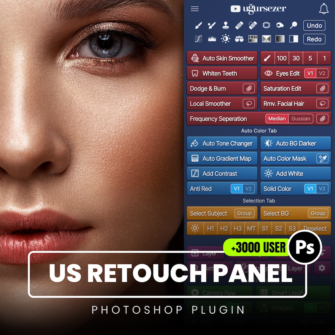 Beauty Retouch Panel, Photoshop Plugin, Advanced Photo Retouching - Etsy