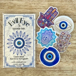 5 Evil Eye Hologram Sticker Set - Etsy