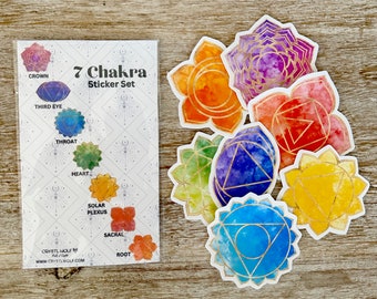 Chakra Symbols Vinyl Decals Set of 7 Decals Iridescent Rosegold ...