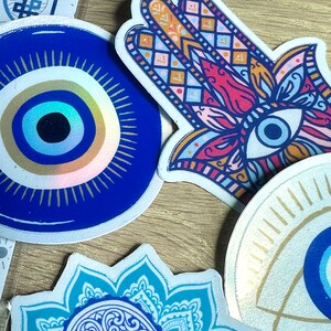 5 Evil Eye Hologram Sticker Set - Etsy