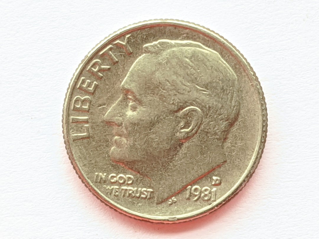 1981 D Roosevelt Dime USA Coin; F Condition United States of America 10 ...
