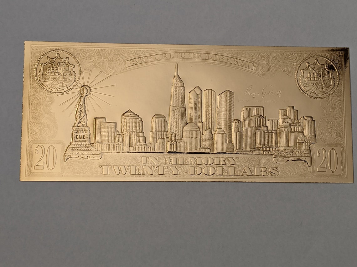 September 11th Gold-leaf and Silver-leaf Coin Certificate Set of Two; U ...
