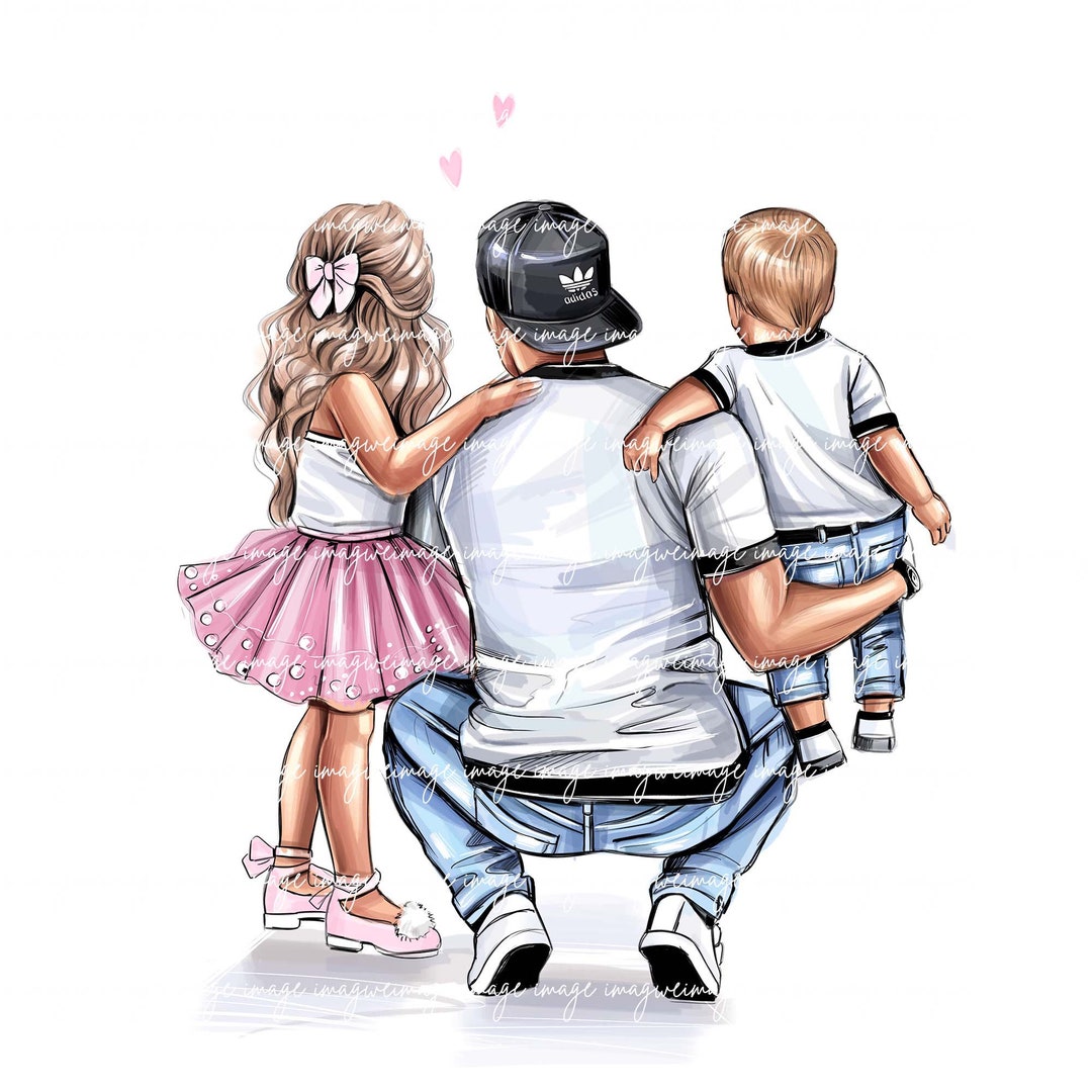 Dad,daughter and Son Clipart, Dad, Daughter, Clipart, Sticker, Dad Day ...