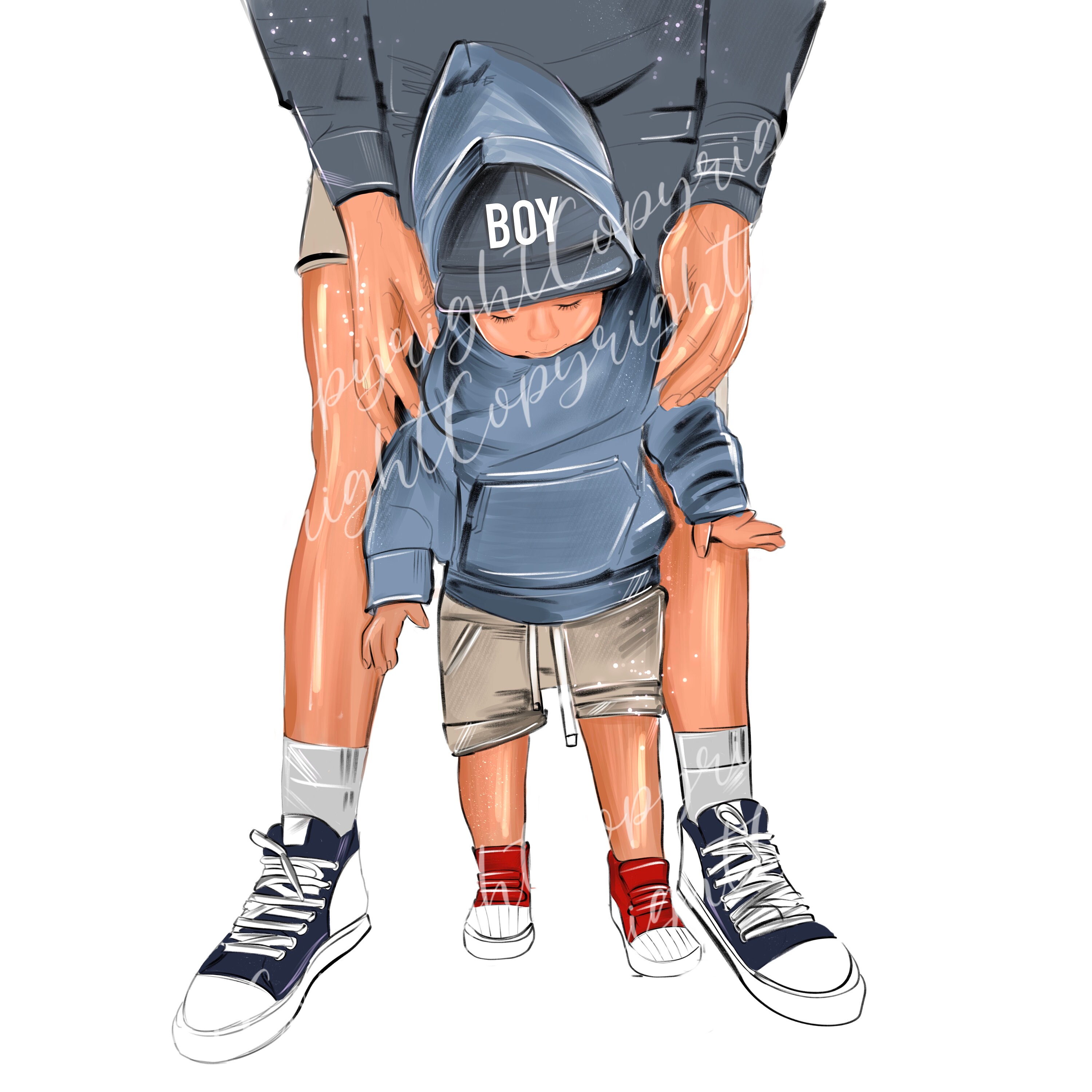 Dad and Sons Clipart Dad Son Boy Kid Clipart Sticker - Etsy UK