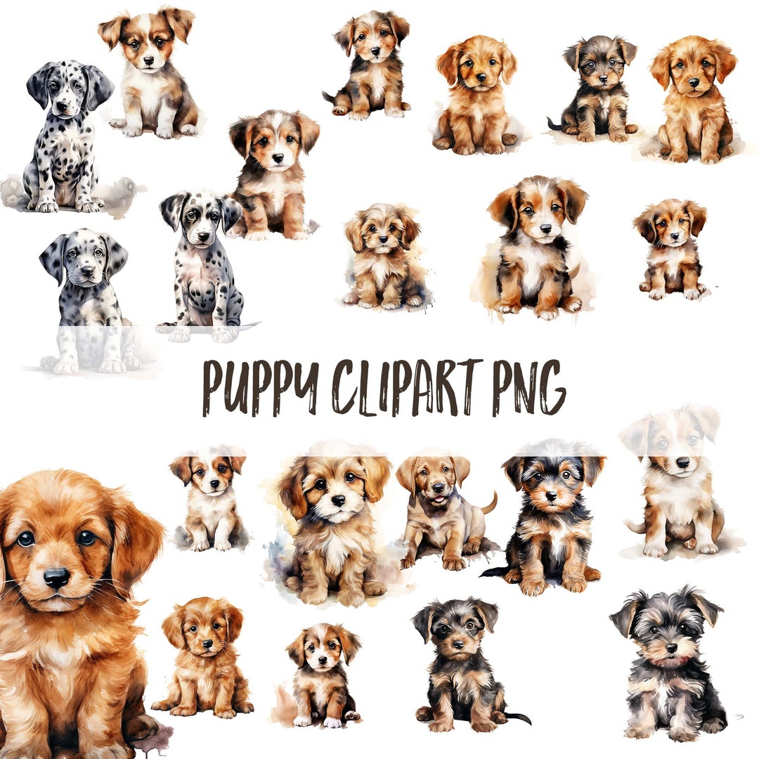 Puppy Clipart, Baby Dogs Png - Cute Dogs, Clipart, Svg, Baby Dogs - Etsy