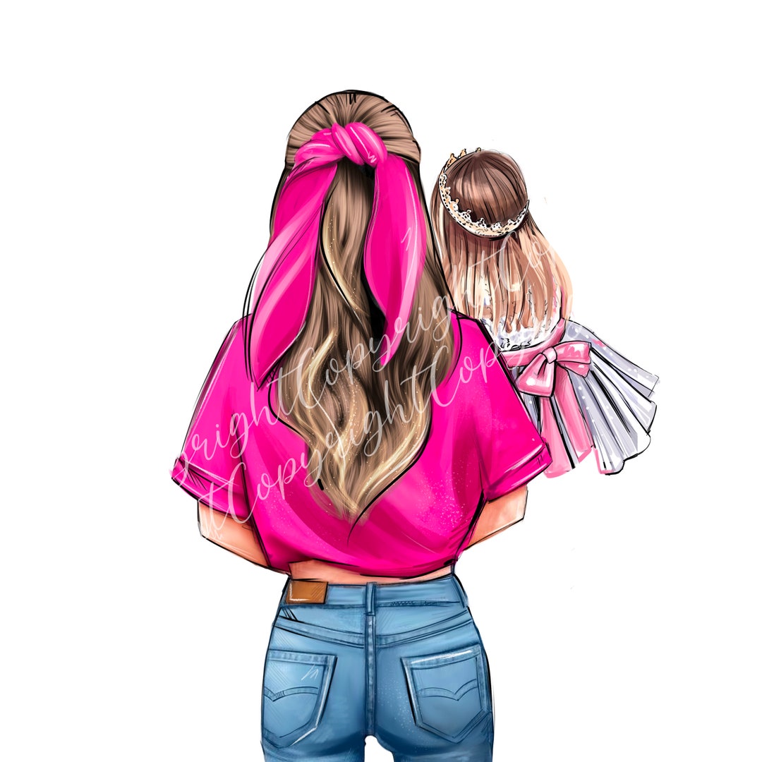 Mom and Daughter, Clipart, Mom, Mother, Daughter, Sticker, Day Mom - Etsy