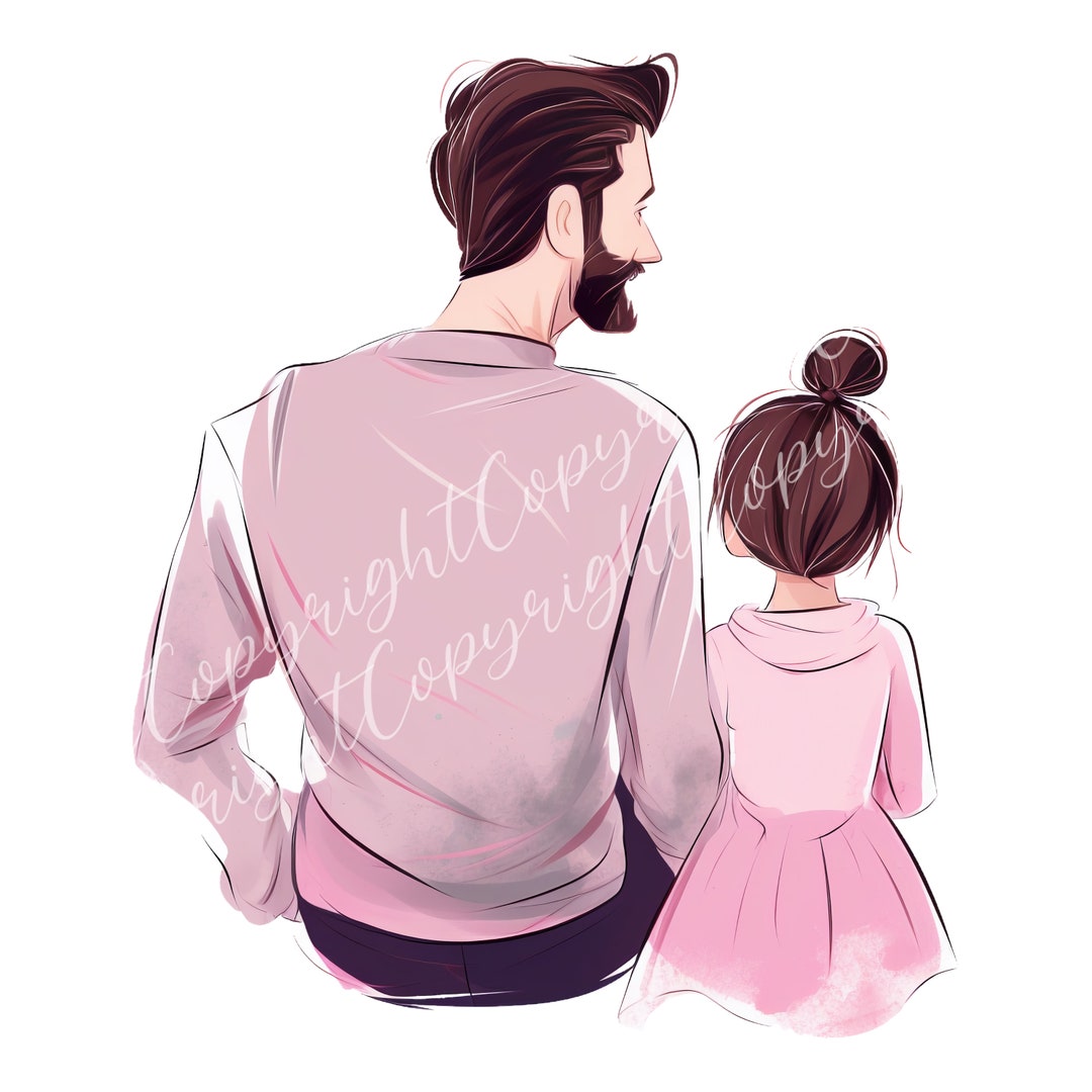 Dad and Daughter Clipart, Dad, Daughter, Clipart, Sticker, Dad Day ...