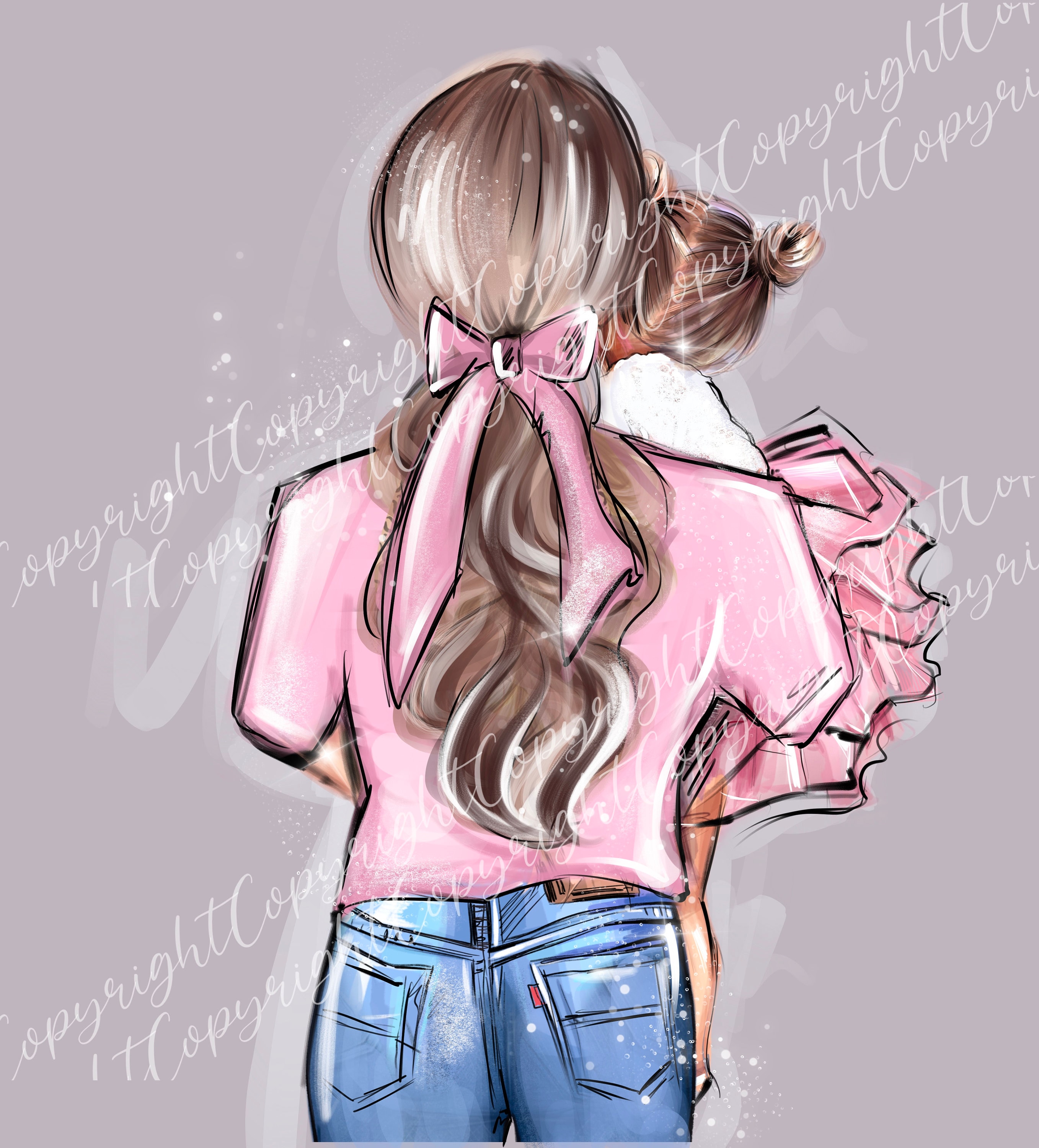 Mom And Daughter Clipart Mom Mother Daughter Sticker Day Etsy