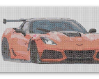 Race Car Cross Stitch Pattern Sports Car Cross Stitch | Etsy