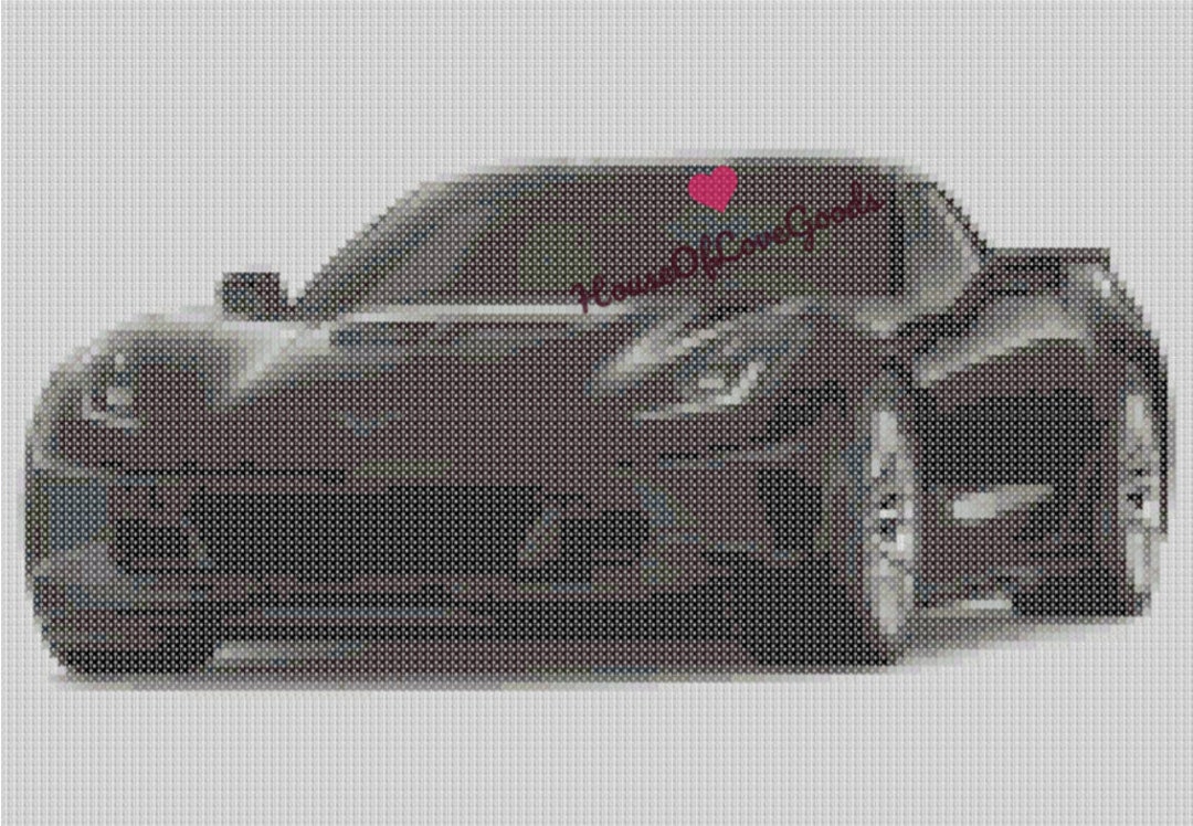 Race Car Cross Stitch Pattern, Sports Car Cross Stitch Pattern ...