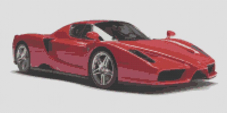 Enzo Ferrari Cross Stitch Pattern, Super Car Cross Stitch Pattern ...
