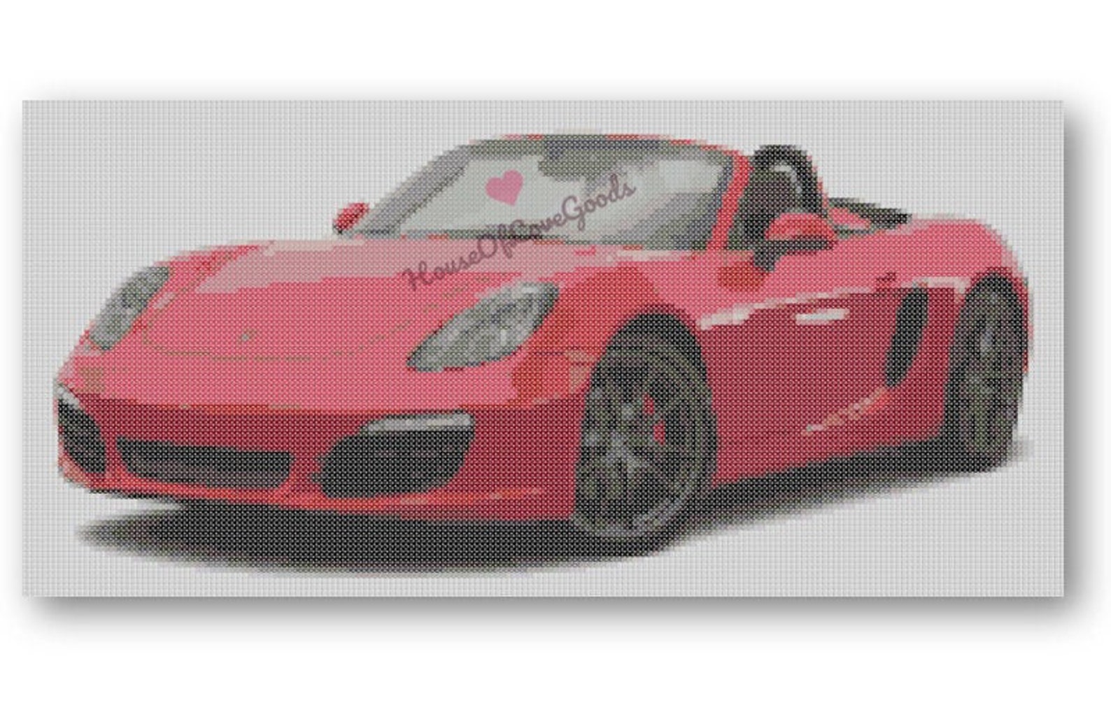 Sports Car Cross Stitch Pattern, Porsche 718 Cross Stitch Pattern ...