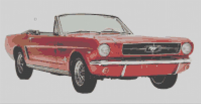 Vintage Sports Car Cross Stitch Pattern, 1965 Mustang Convertible Cross ...