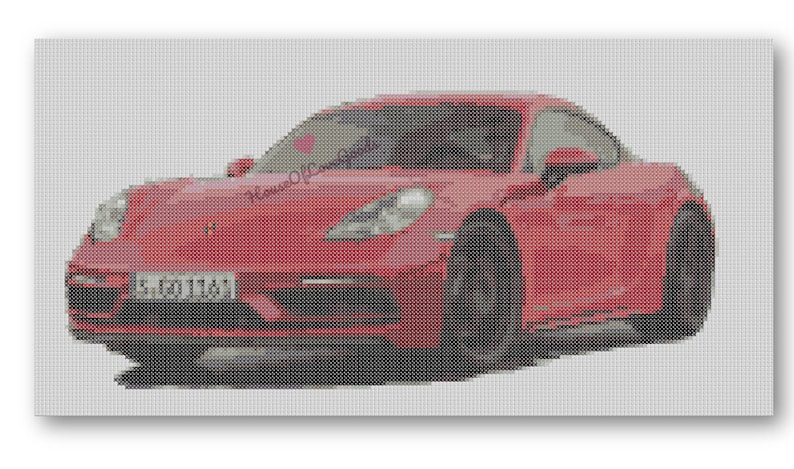 Sports Car Cross Stitch Pattern, Porsche 718 Cross Stitch Pattern ...