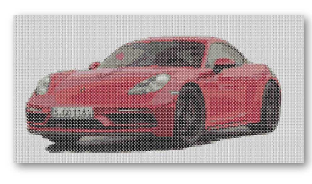 Sports Car Cross Stitch Pattern, Porsche 718 Cross Stitch Pattern ...