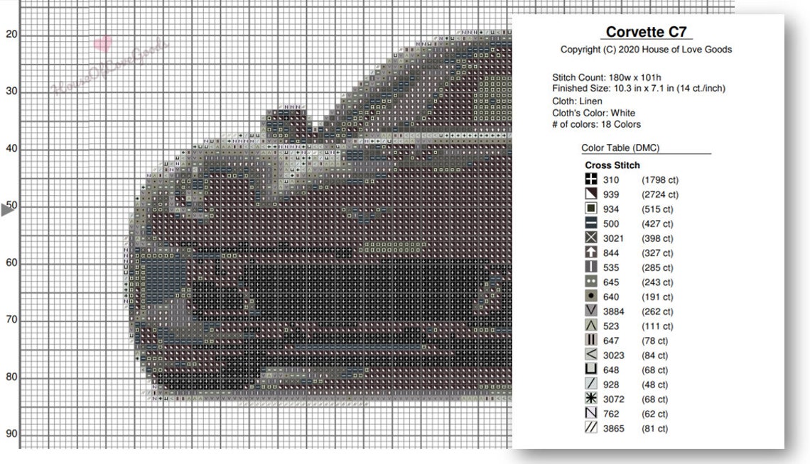 Race Car Cross Stitch Pattern, Sports Car Cross Stitch Pattern ...