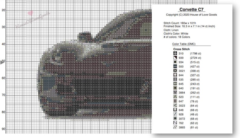 Race Car Cross Stitch Pattern, Sports Car Cross Stitch Pattern ...