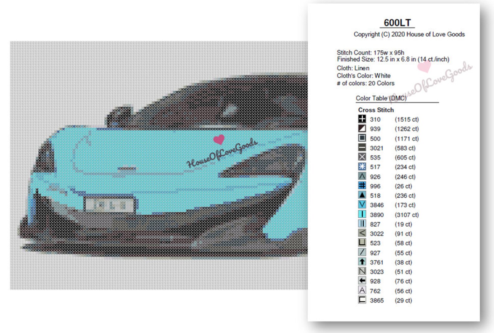 Super Car Cross Stitch Pattern, Race Car Cross Stitch Pattern, Mclaren ...