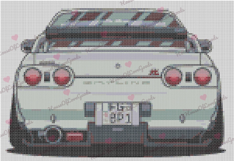 Sports Car Cross Stitch Pattern, GTR R32 Cross Stitch Pattern, Vintage ...