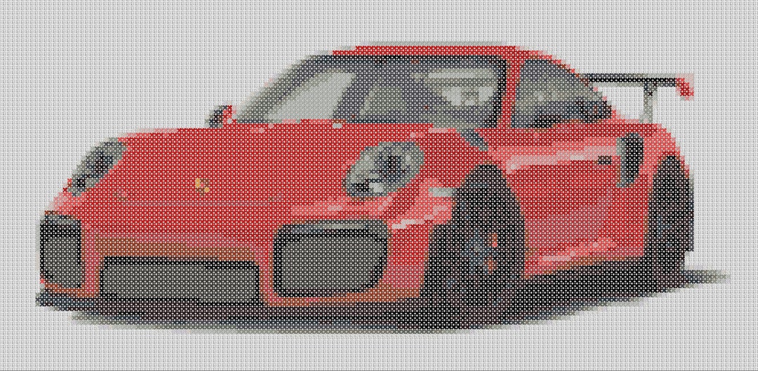 Supercar Cross Stitch Pattern, Sports Car Cross Stitch Pattern, Porsche ...