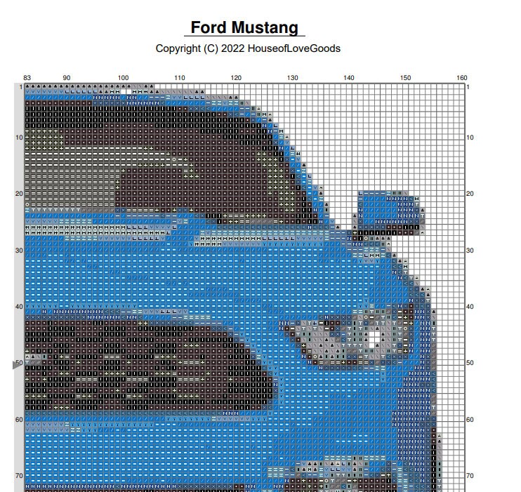 Sports Car Cross Stitch Pattern, Mustang Cross Stitch Pattern, Pony Car ...