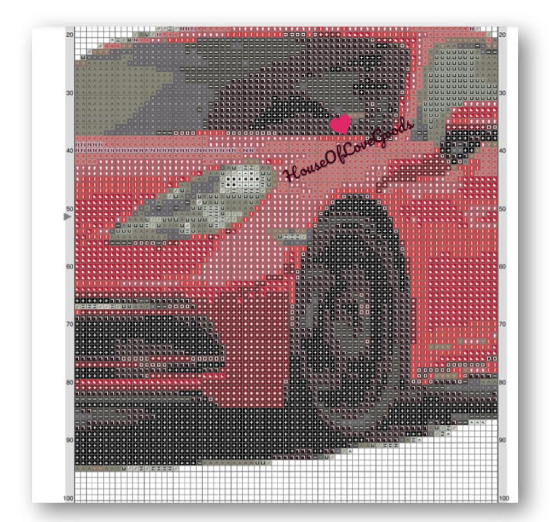 Sports Car Cross Stitch Pattern, Porsche 718 Cross Stitch Pattern ...