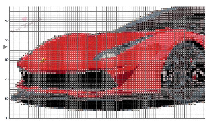 Ferrari 488 Cross Stitch Pattern Sports Car Cross Stitch | Etsy