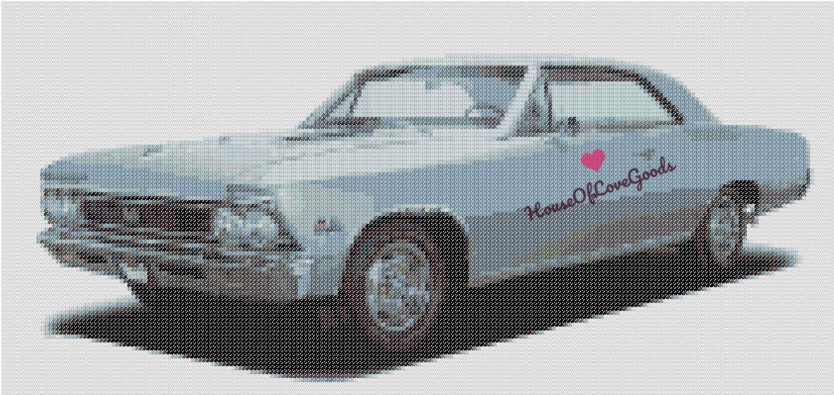 Chevy Chevelle Cross Stitch Pattern, Vintage Car Cross Stitch Pattern ...