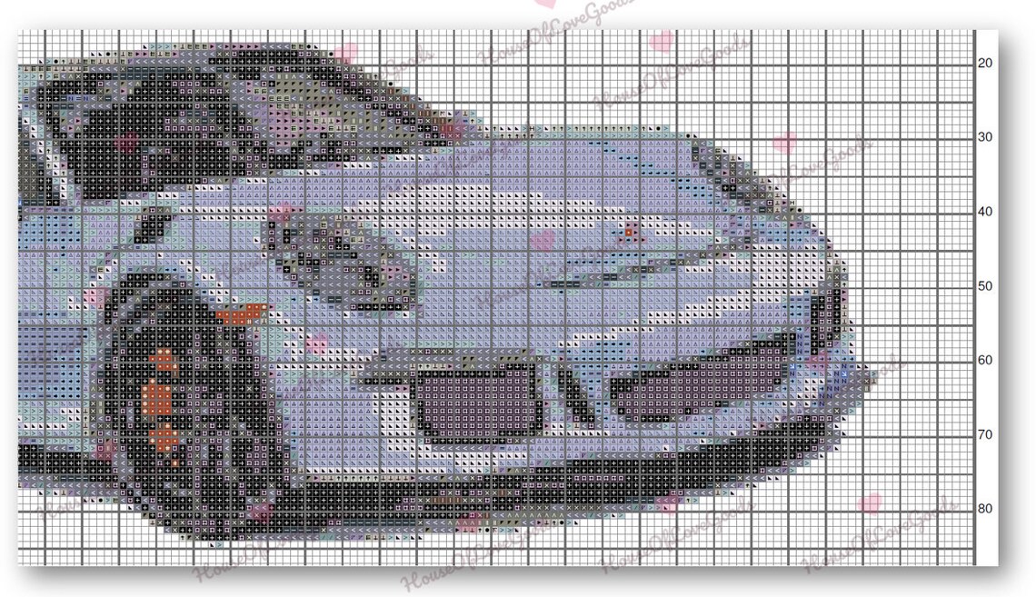 Supercar Cross Stitch Pattern, Sports Car Cross Stitch Pattern, Porsche ...