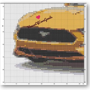 Sports Car Cross Stitch Pattern, Mustang Convertible Cross Stitch ...
