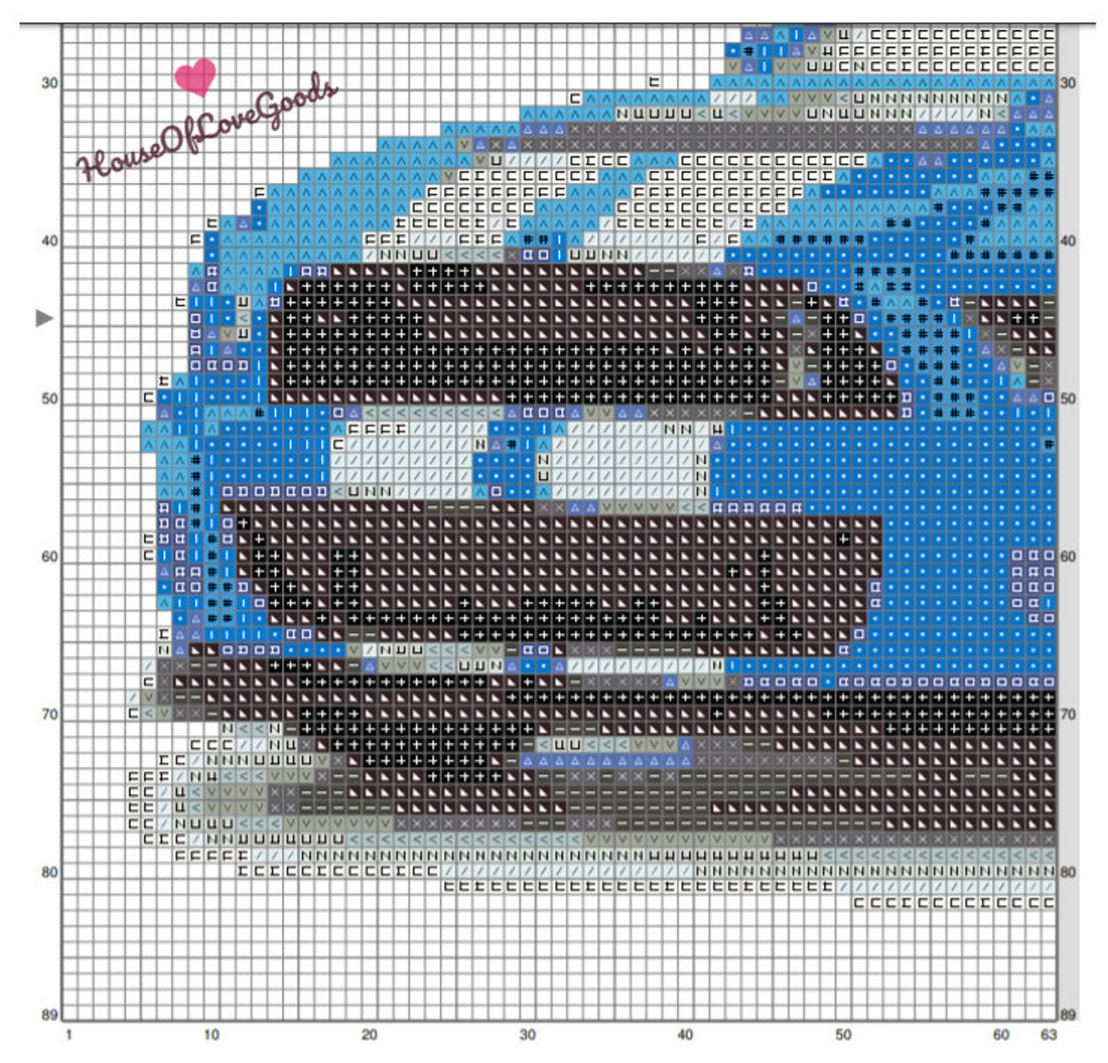 Sports Car Cross Stitch Pattern, Mustang Shelby GT500 Cross Stitch ...